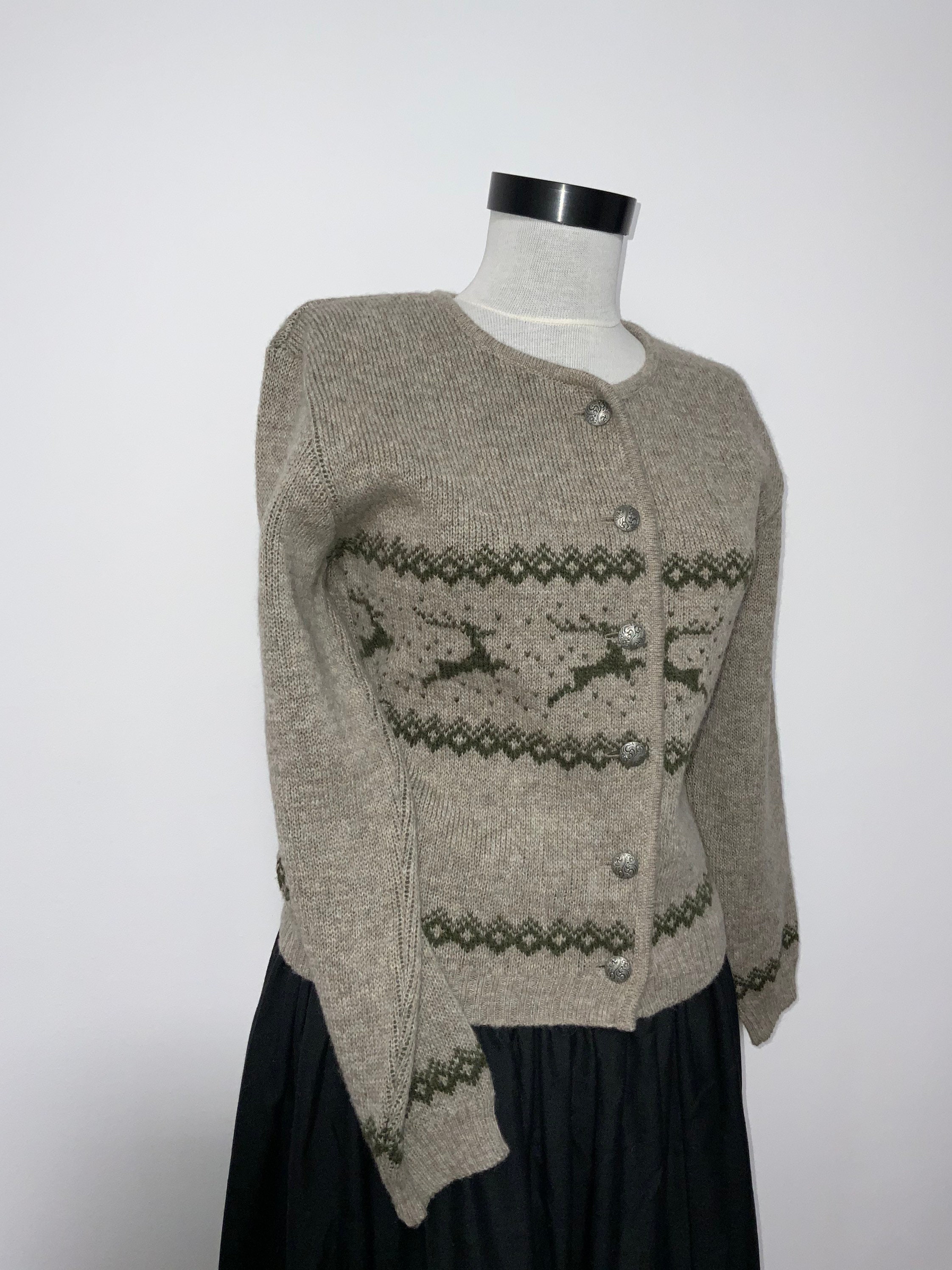 Tyrolean Brown Wool Antlers Sweater Brown Austrian Sweater - Etsy