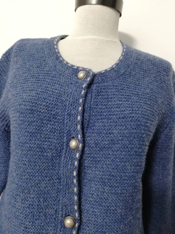 Tyrolean sweater, hand embroidery flowers, Austrian … - Gem