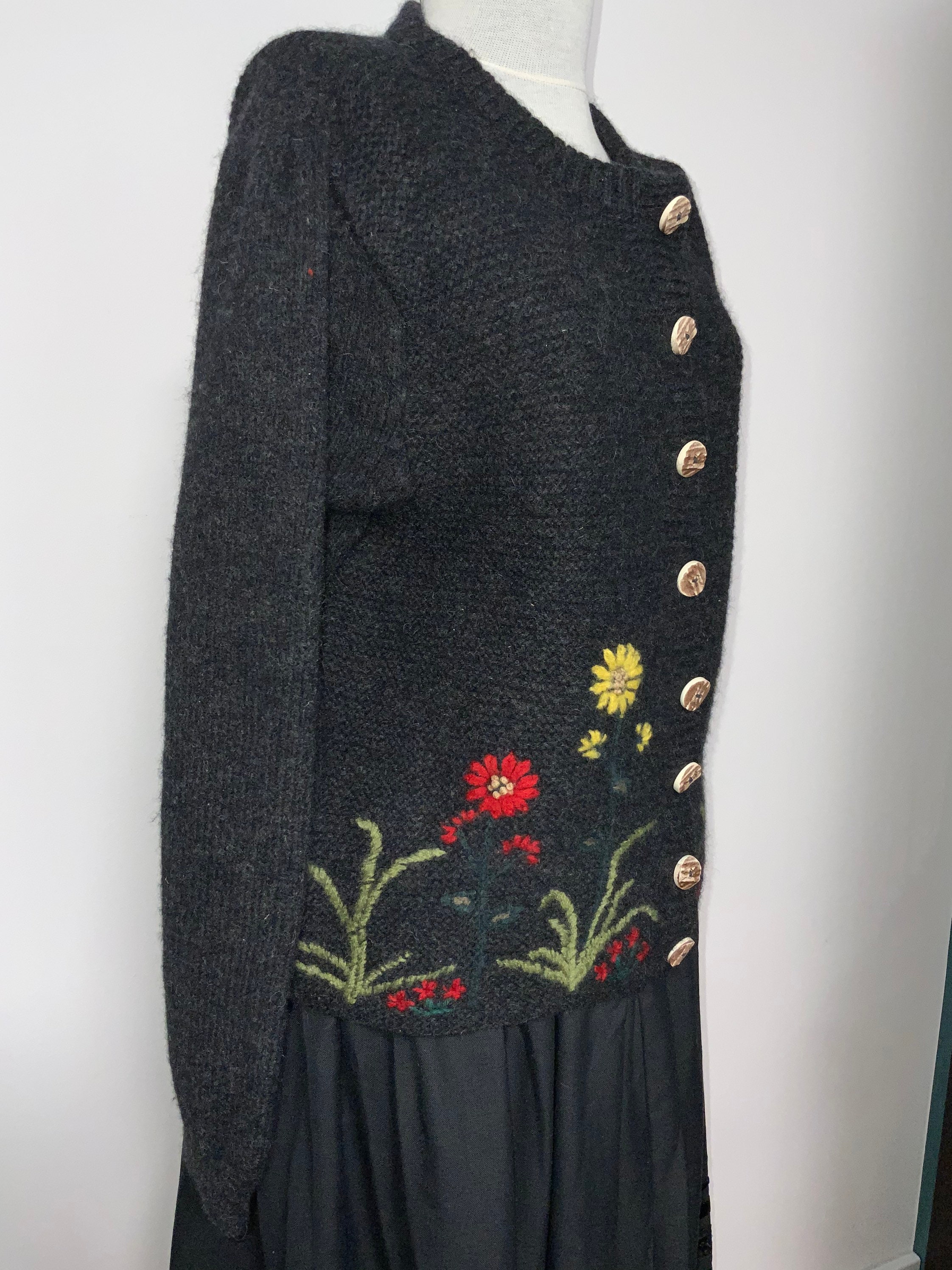 Tyrolean Knit Sweater Wool Sweater Austrian Cardigan - Etsy
