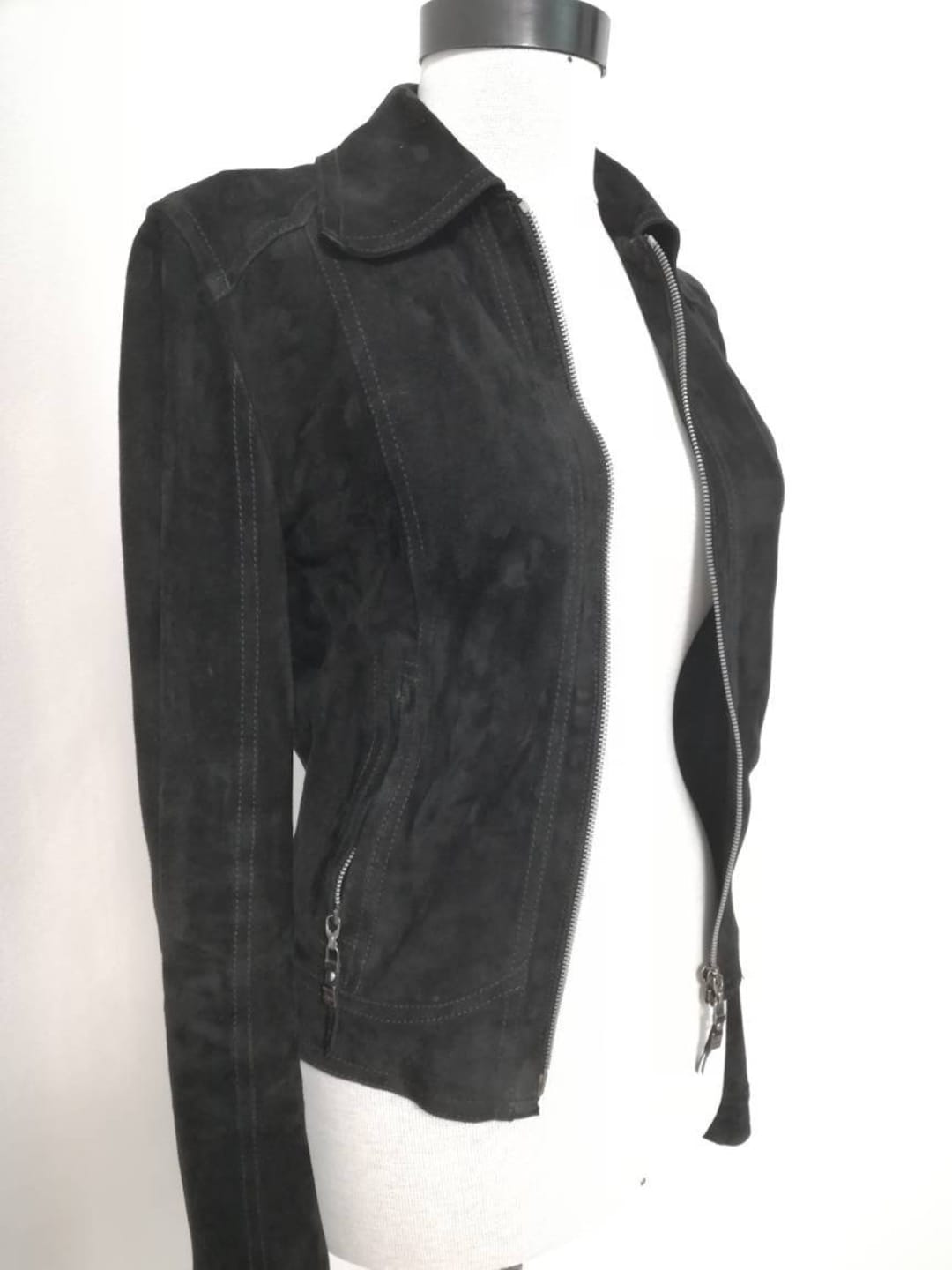 Black Genuine Leather Jacket CNC Costume National, Biker Jacket, Size S ...