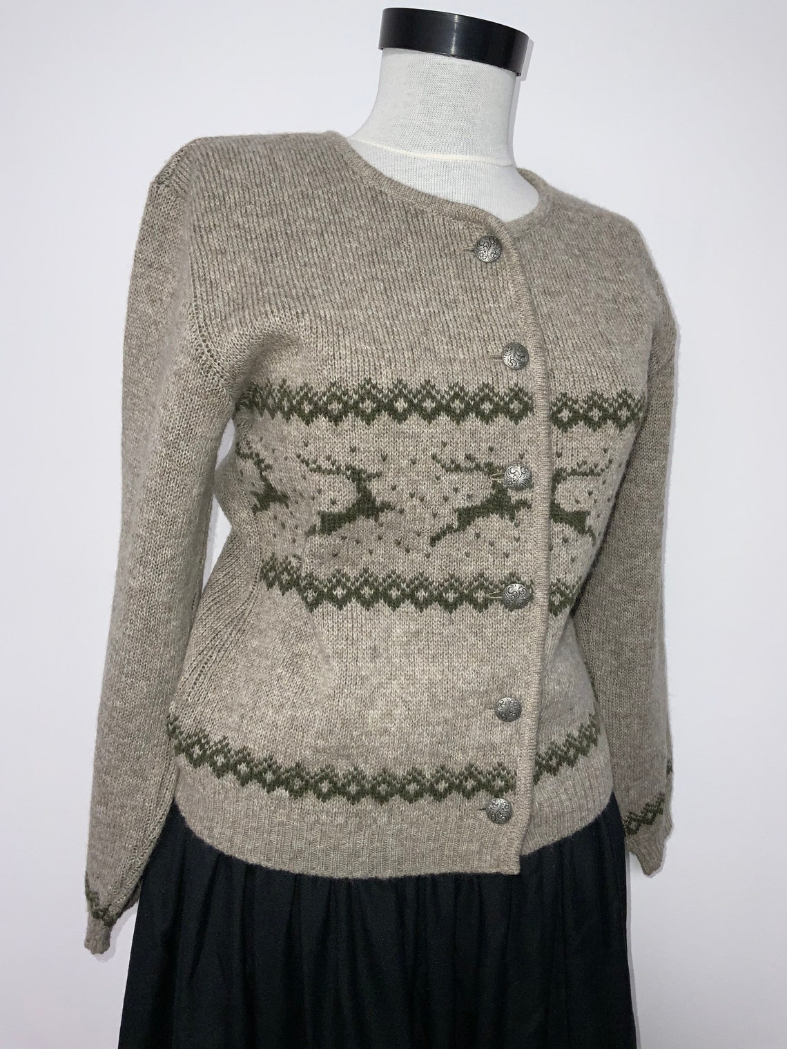 Tyrolean Brown Wool Antlers Sweater Brown Austrian Sweater - Etsy