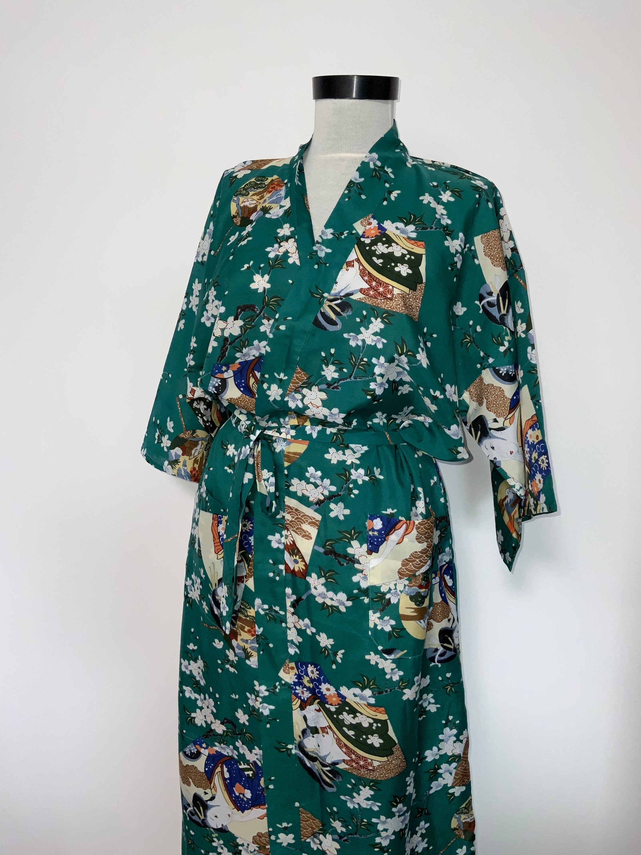 Emerald Green Kimono Robe Fancy Gift Green Kimono Chinese - Etsy