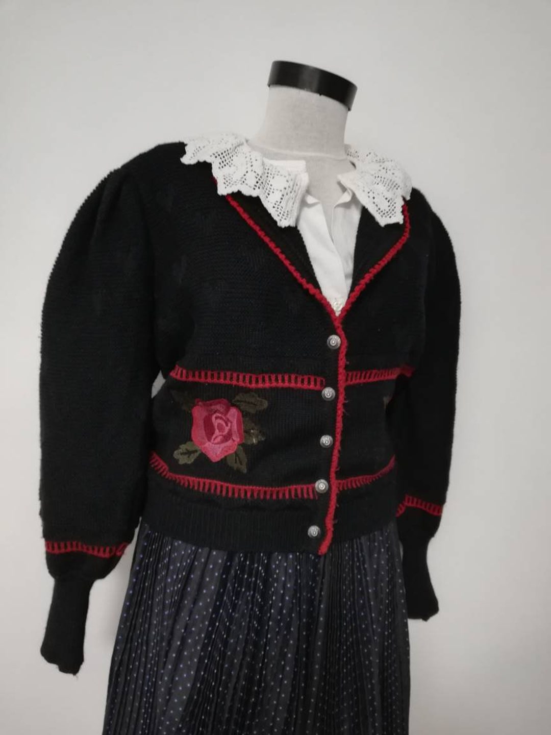 Tyrolean Knit Sweater, Wool Sweater, Austrian Cardigan, Bavarian ...