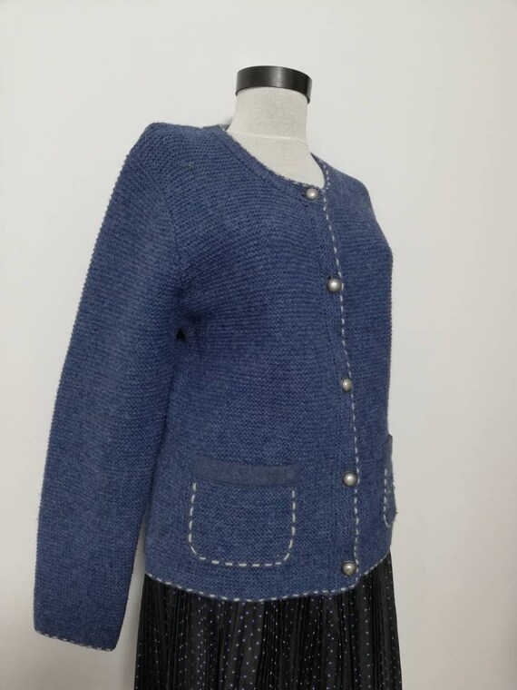 Tyrolean sweater, hand embroidery flowers, Austrian … - Gem