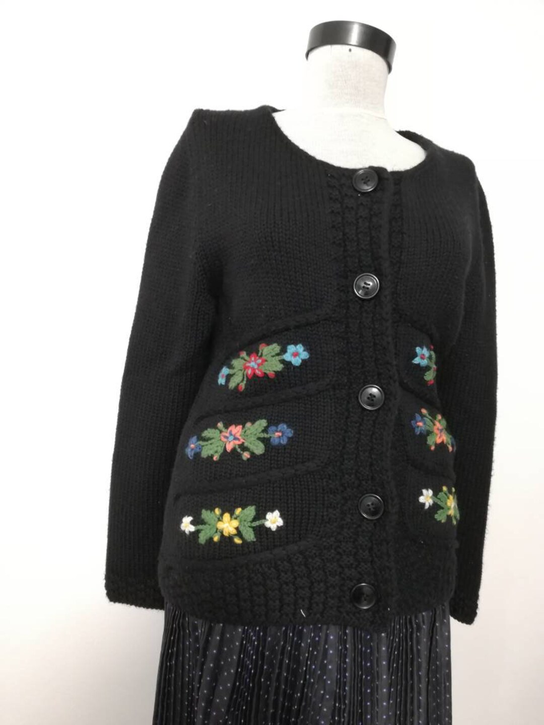 Tyrolean Sweater, Hand Embroidery Flowers, Austrian Sweater,bavarian ...