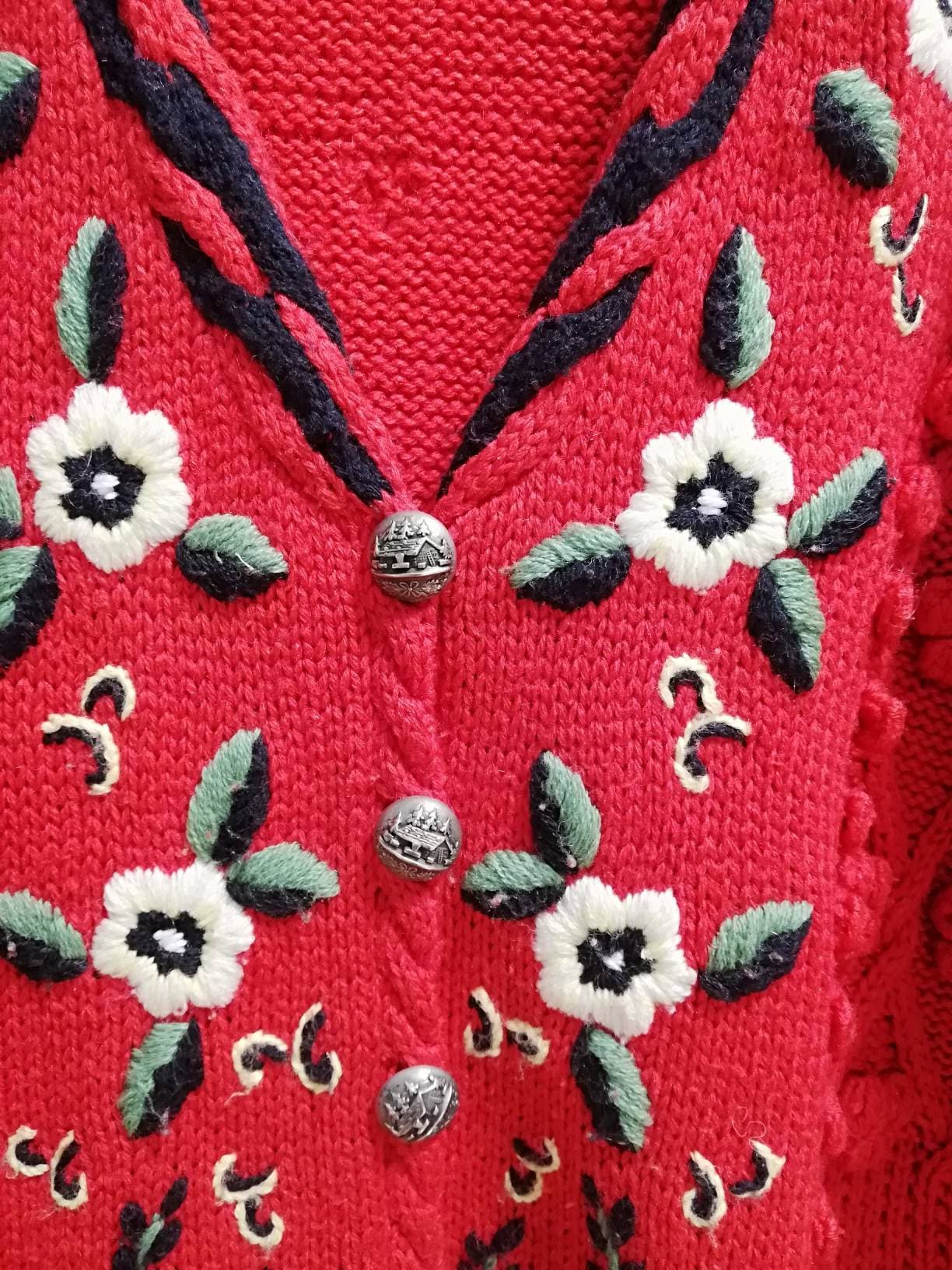 Tyrolean Sweater,handmade Embroidery Wool Austrian Sweater,bavarian ...