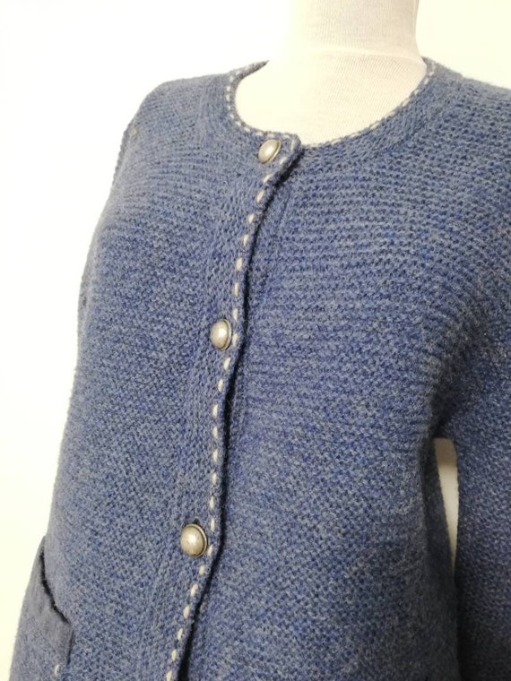 Tyrolean sweater, hand embroidery flowers, Austrian … - Gem