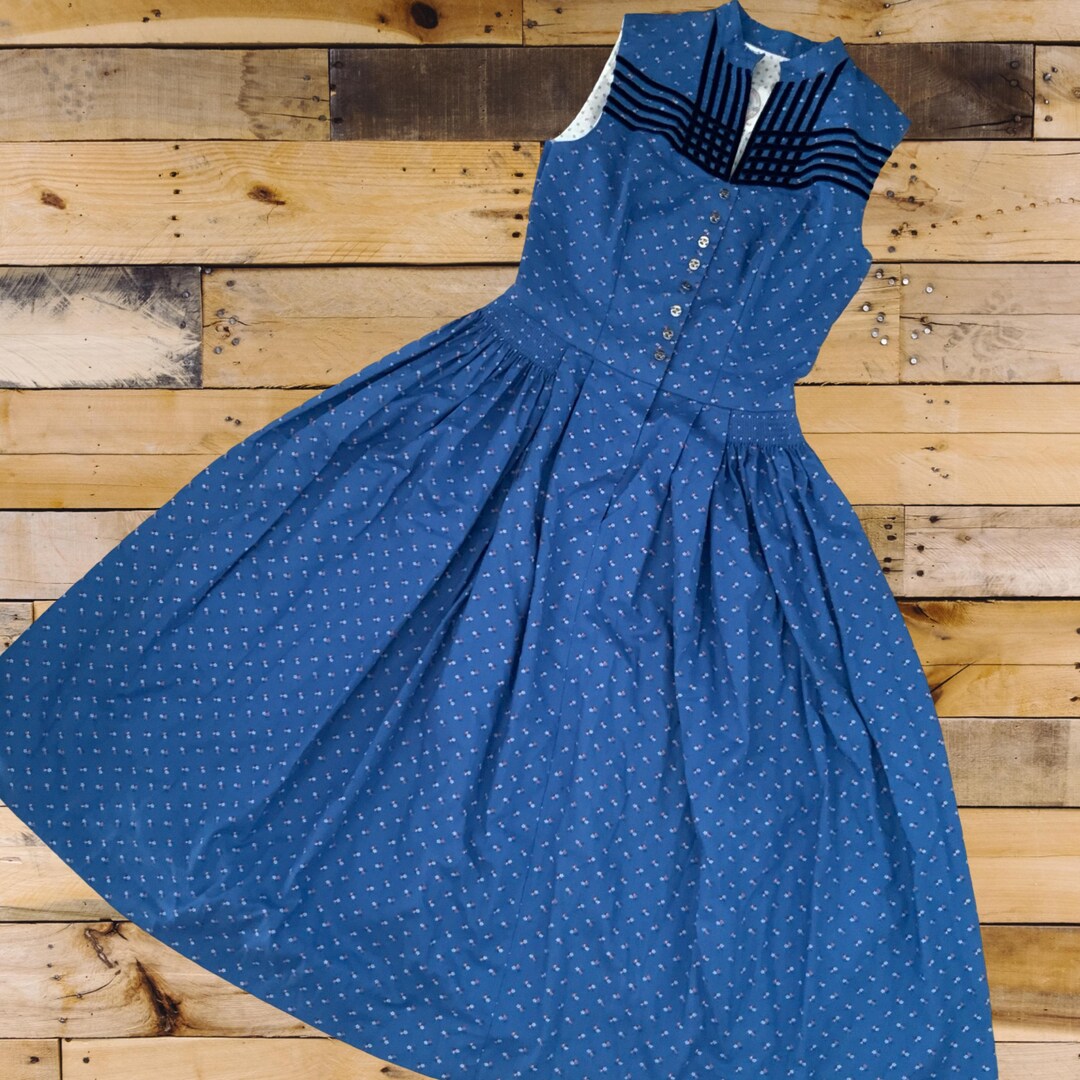 Original Vintage Blue Dirndl Dress, Trachten, Prairie, Oktoberfest ...