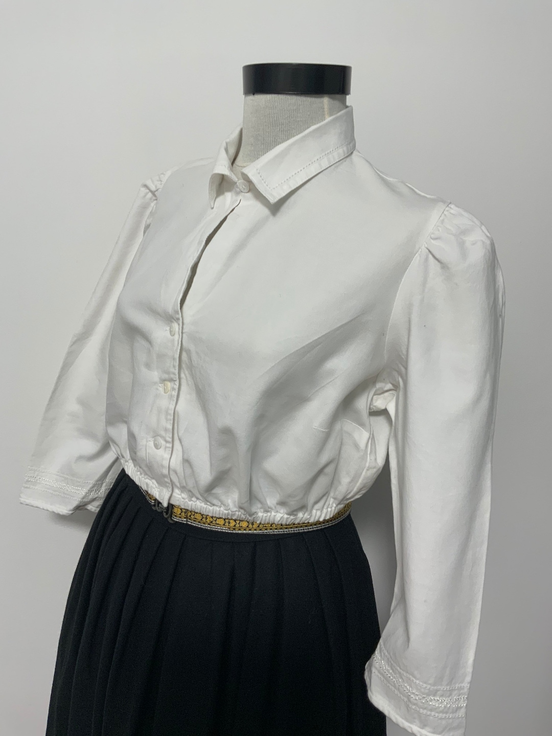 Vintage Crop Dirndl Top, White Trachten Bavarian Blouse, Oktoberfest ...