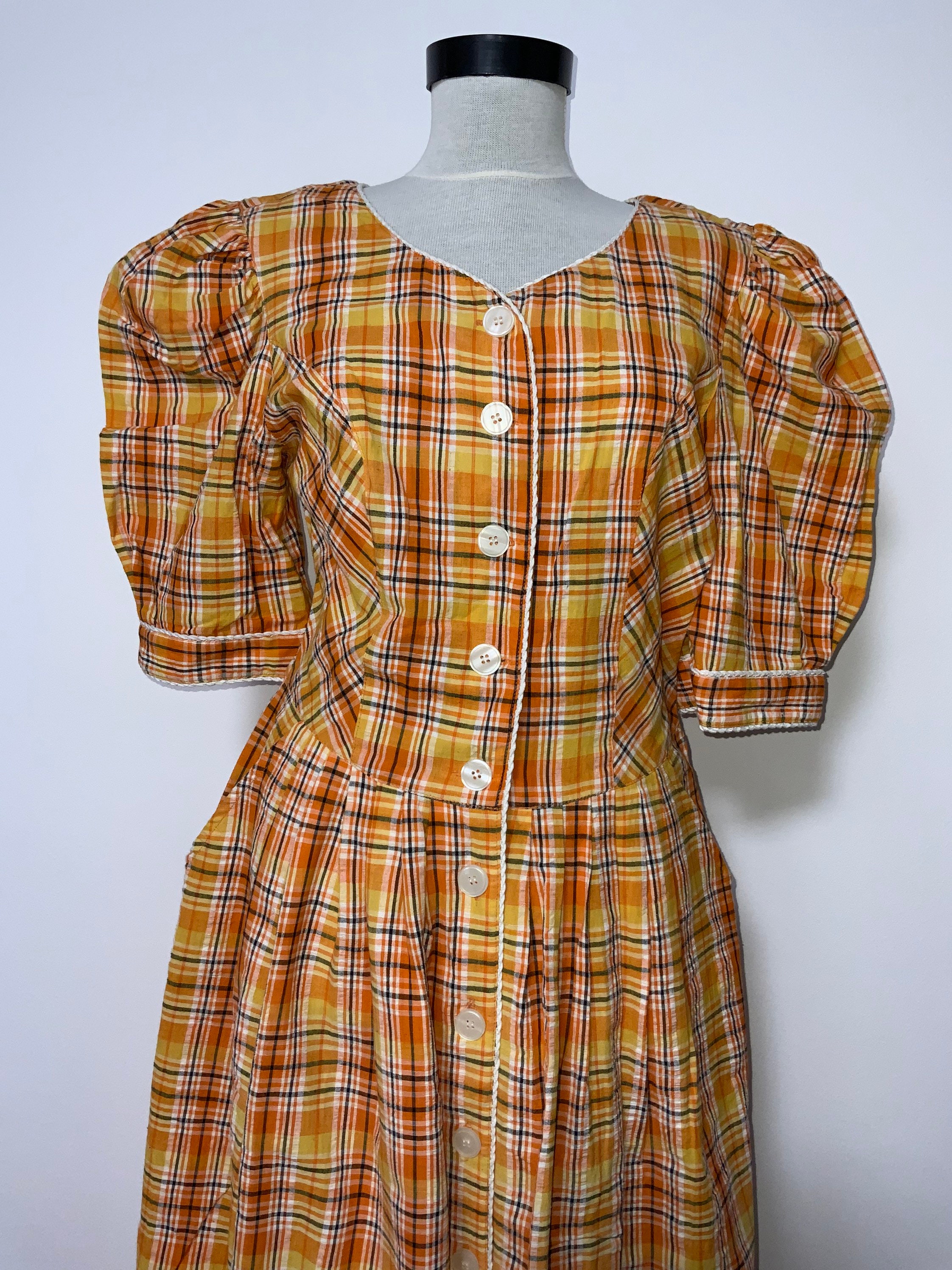 Gorgeous Vintage Dirndl Dress Orange Yellow Dress, Dirndl, Trachten ...