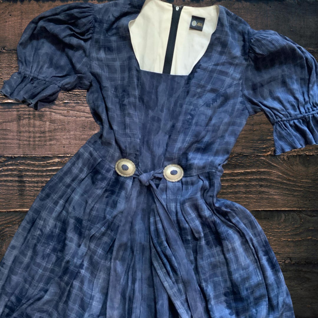 Original Vintage Custom Dirndl Dress, Blue Dirndl, Trachten, Prairie ...