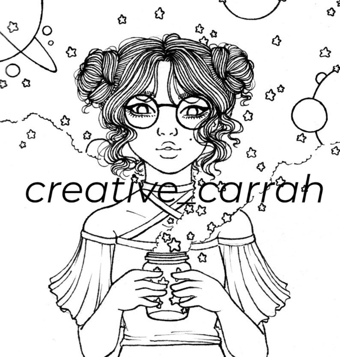 Galaxy Jar [coloring Page] - Etsy