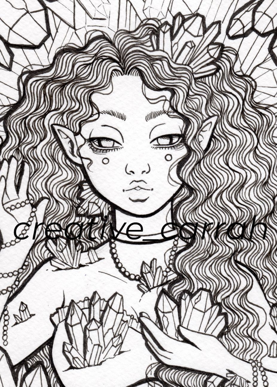 Overgrown Crystals coloring Page - Etsy
