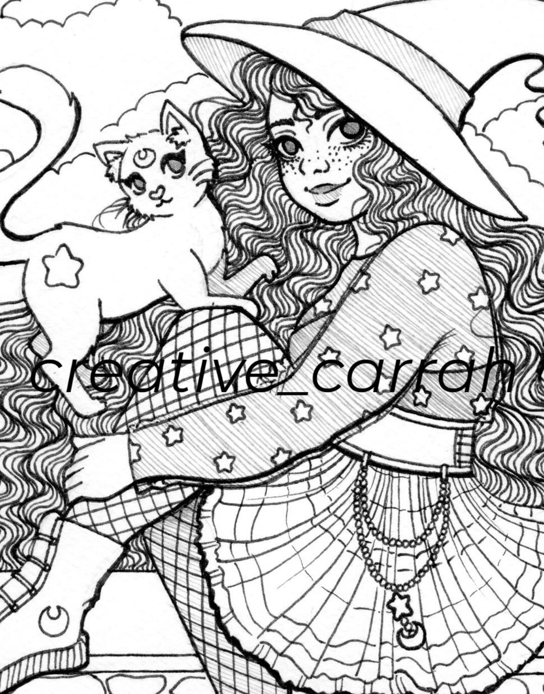 Furry Familiar [coloring Page] - Etsy