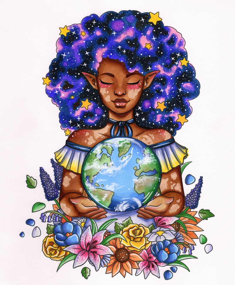 Mother Earth [digital Coloring Page] - Etsy