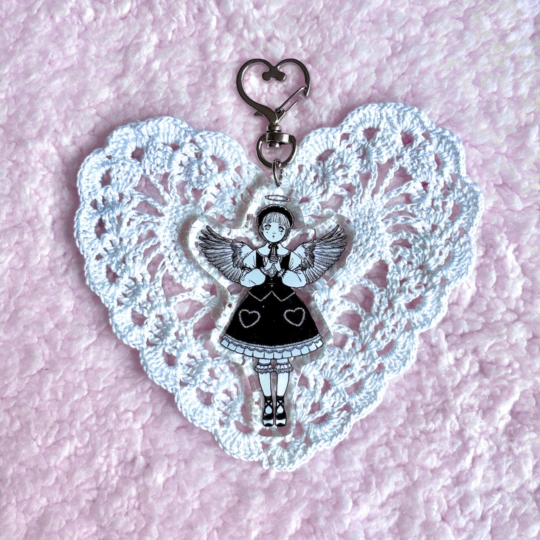 Gothic Lolita Angel | Original Character Glitter Epoxy Acrylic Charms ...
