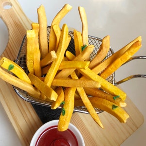 French Fries in a Basket Fries Sculpture Junk Food Sculpture Polymer ...