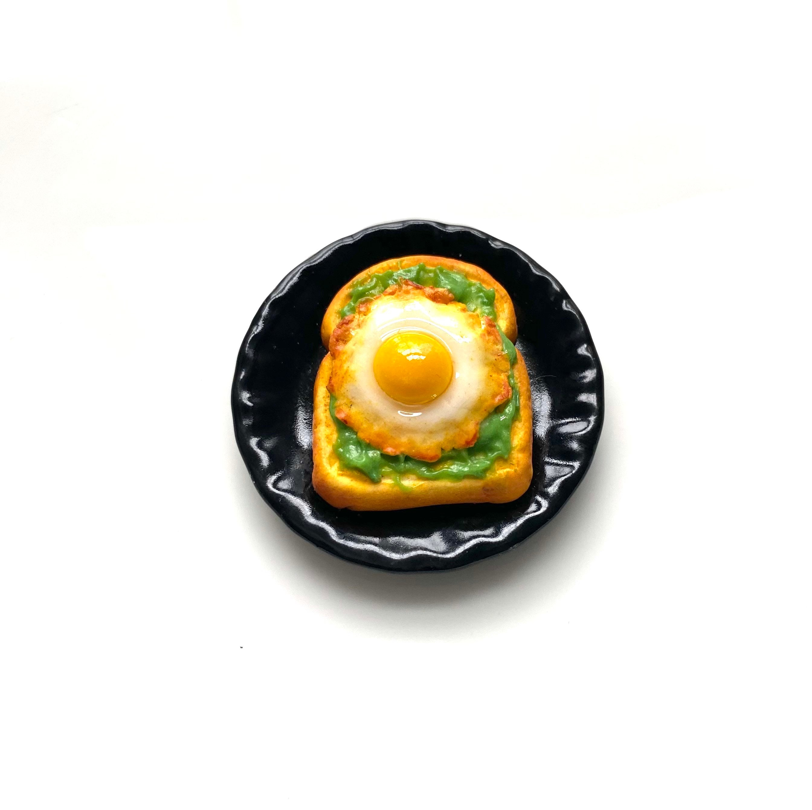 Miniature Avocado Toast With Fried Egg Food Sculpture by - Etsy