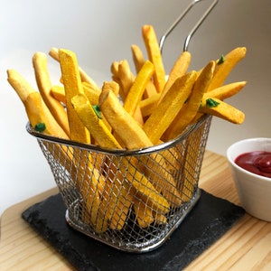French Fries in a Basket Fries Sculpture Junk Food Sculpture Polymer ...