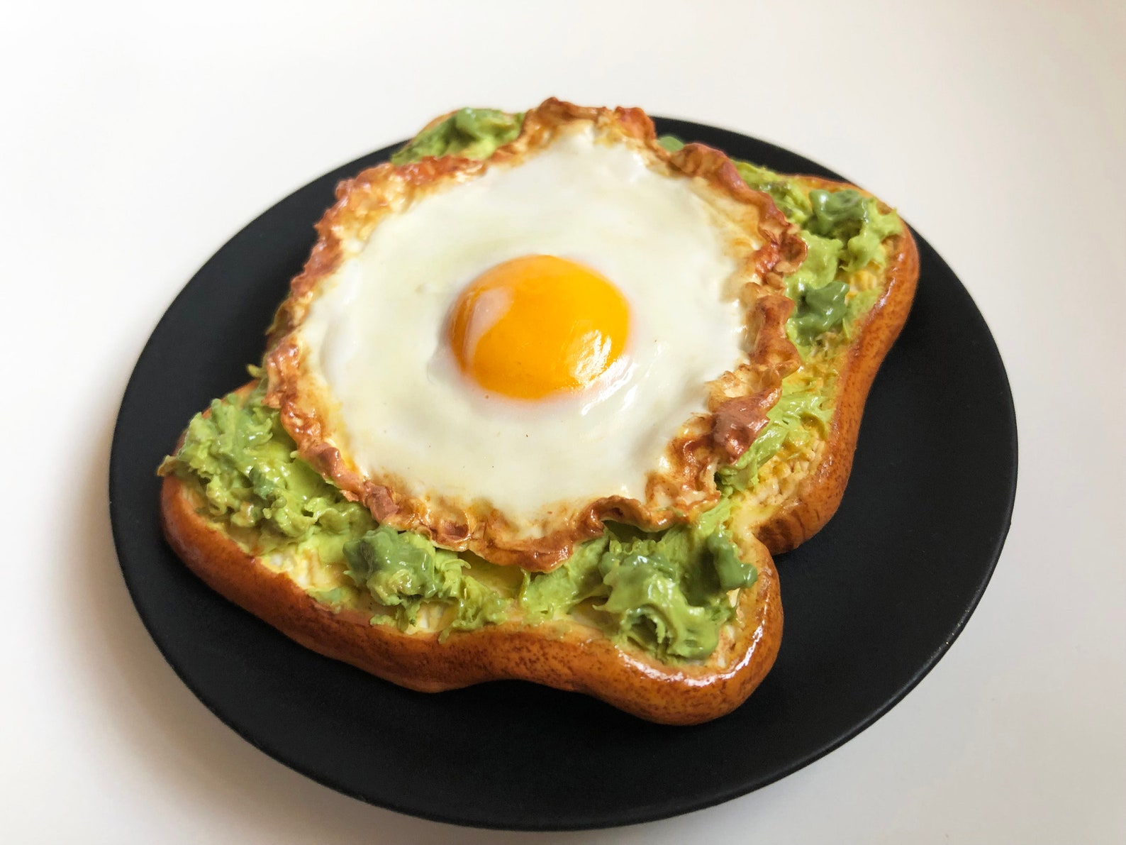 Avocado Toast With Fried Egg Fake Fried Egg Life-size - Etsy