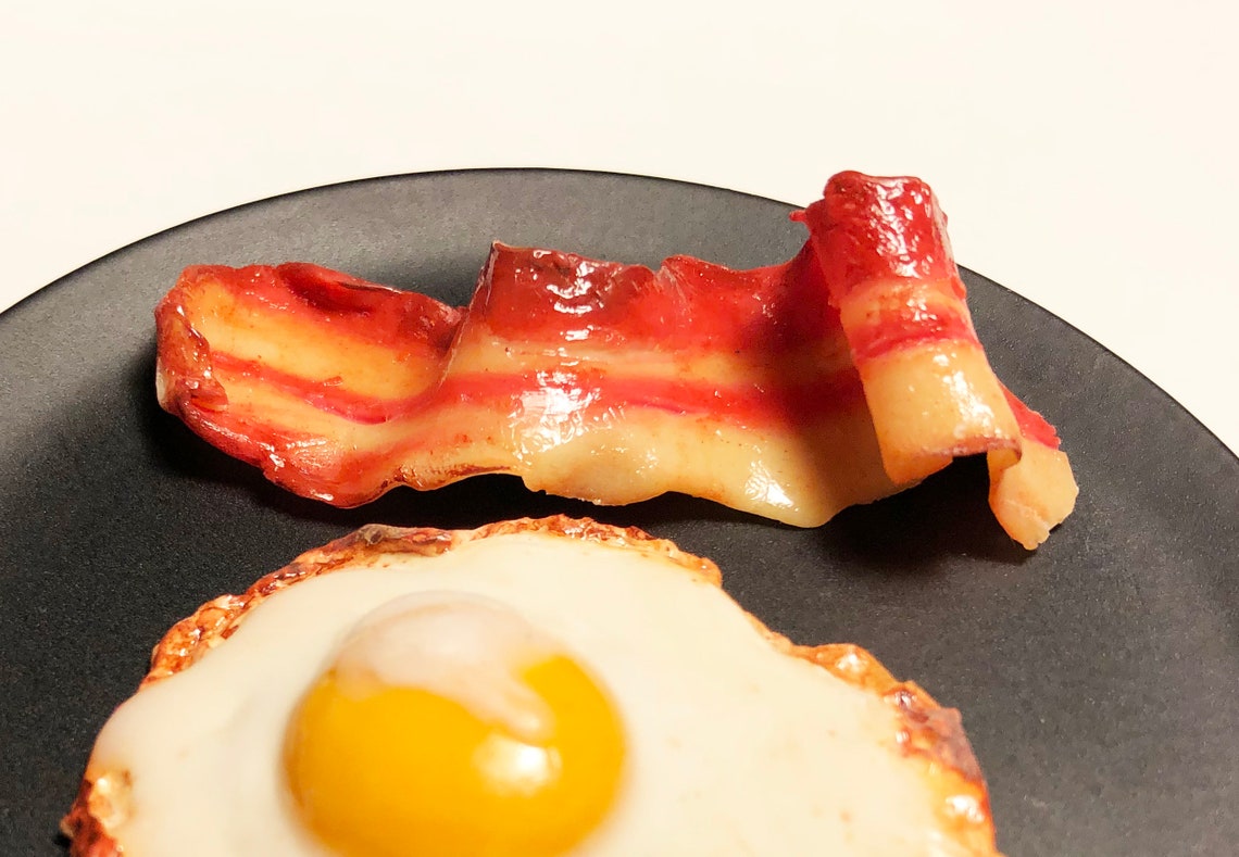 Bacon Fried Egg Sculpture Food Sculpture Clay Bacon Art | Etsy