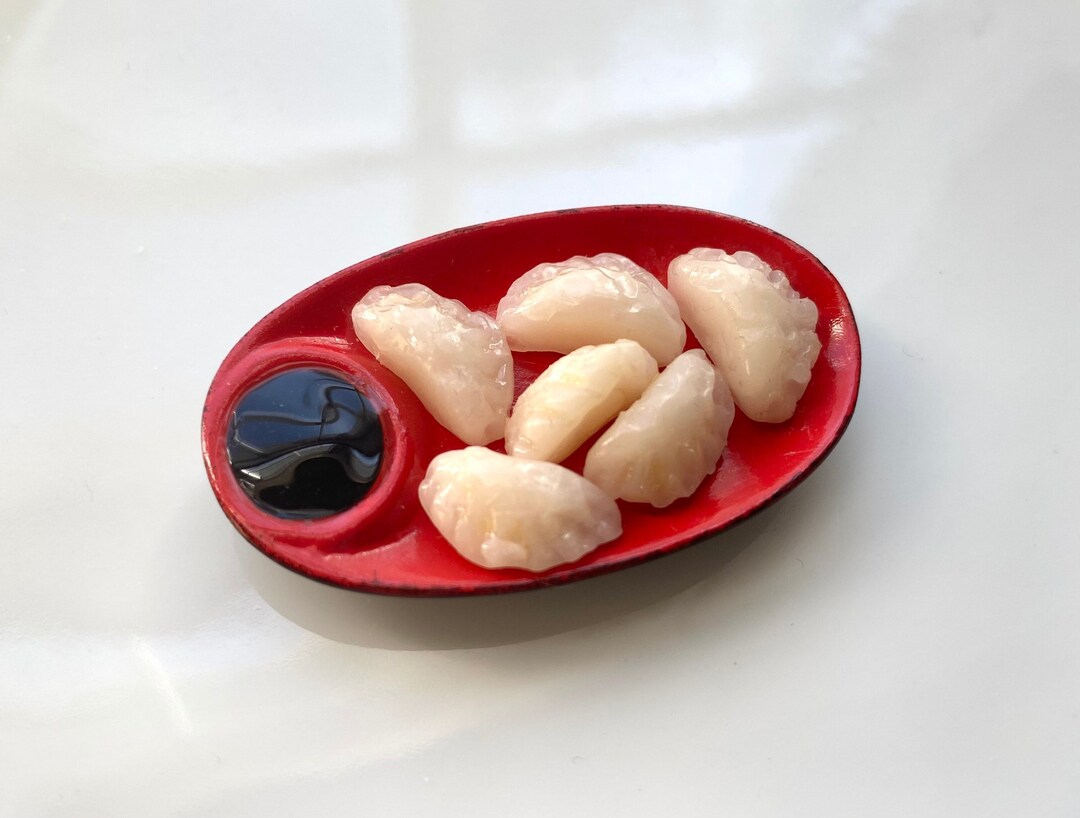 Dumplings With Soy Sauce Sculpture • Polymer Clay Dumplings • Dumplings ...