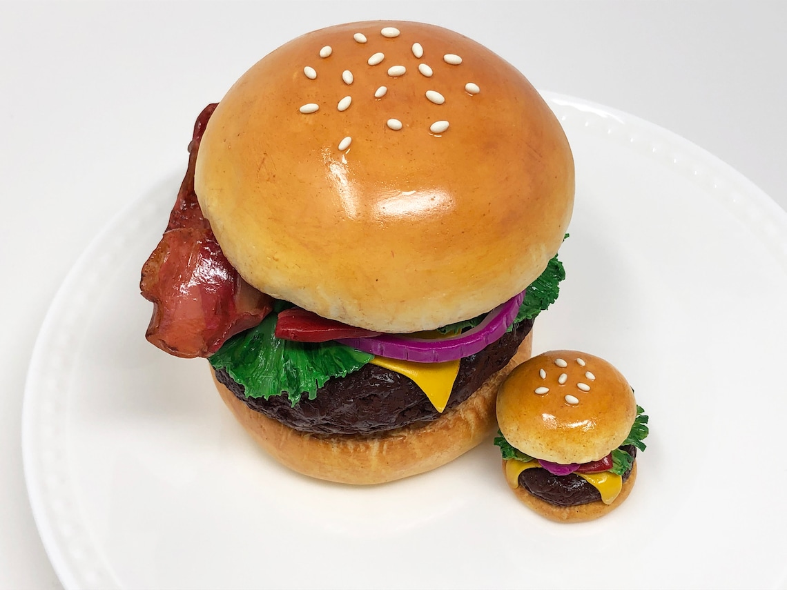 Burger Sculpture Junk Food Sculpture Fake Gourmet Burger Polymer Clay ...