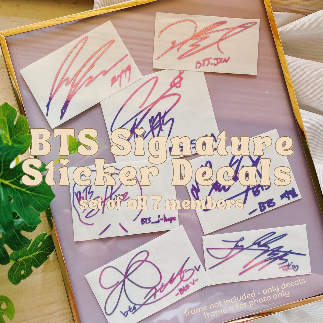 BTS Signature Autograph Holographic Lightstick Accessory Decal - Etsy