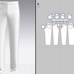 3D Digital Garment Men's Jeans - Clo3d/marvelous Designer 2D/3D ZPRJ - Etsy
