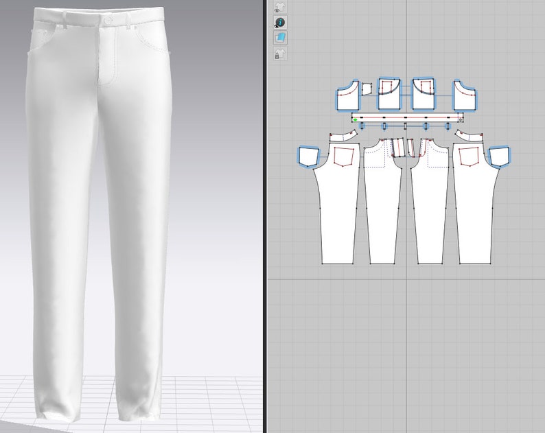 3D Digital Garment Men's Jeans - Clo3d/marvelous Designer 2D/3D ZPRJ - Etsy