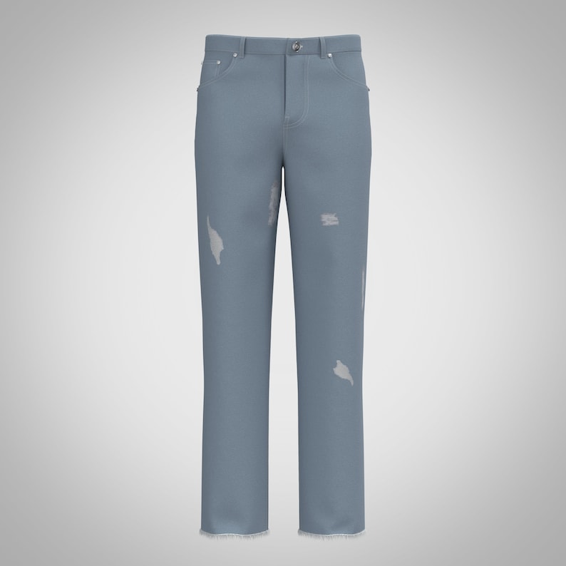 3D Digital Garment Men's Classic Vintage Jeans - Clo3d/marvelous ...