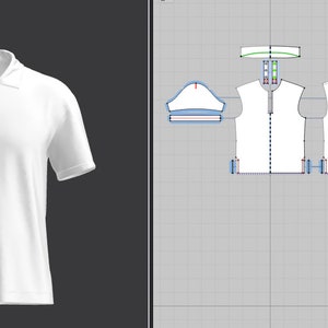 3D Digital Garment Men's Polo Shirt - Clo3d/marvelous Designer 2D/3D ...