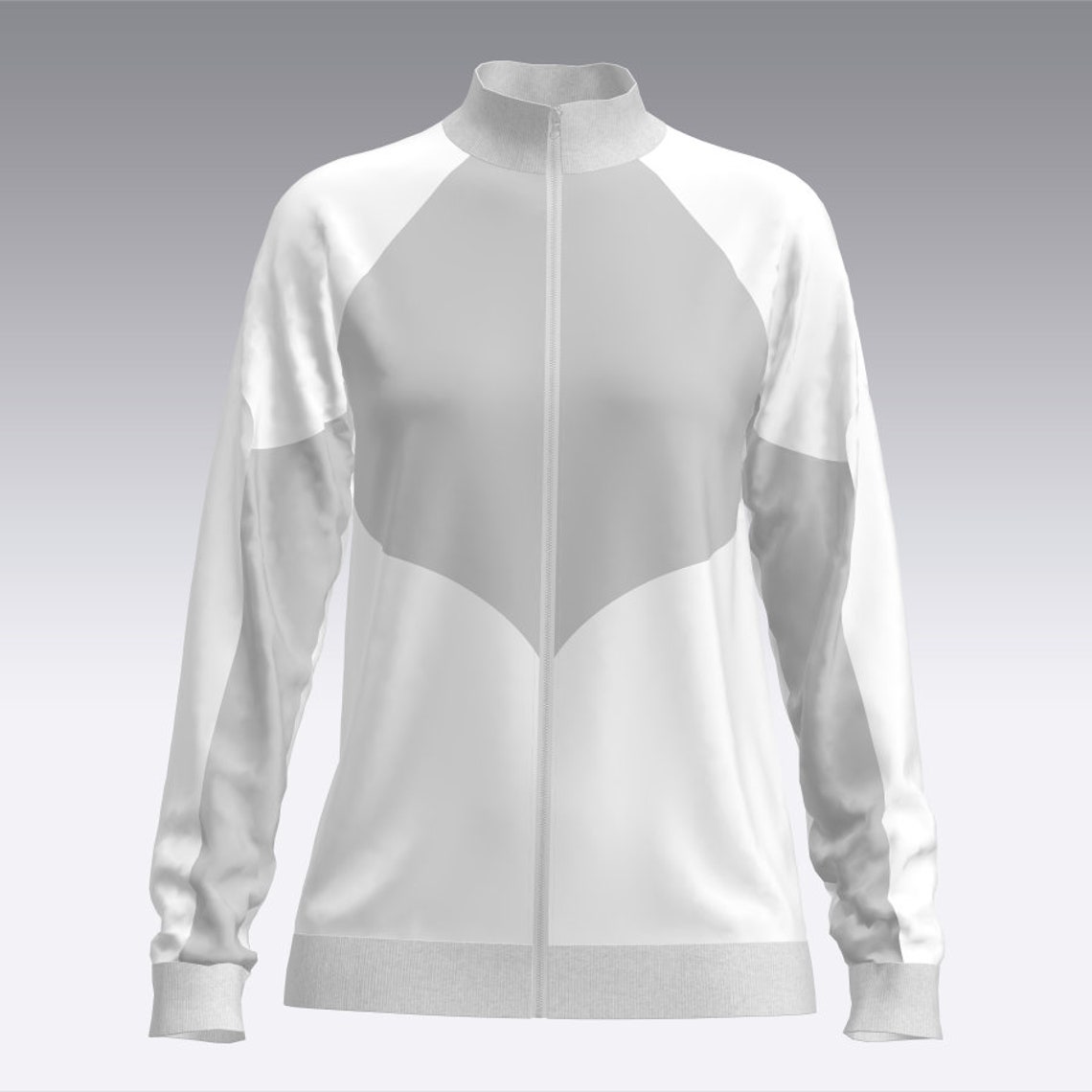 3D Digital Garment Women's Track Jacket - Clo3d/marvelous Designer 2D ...