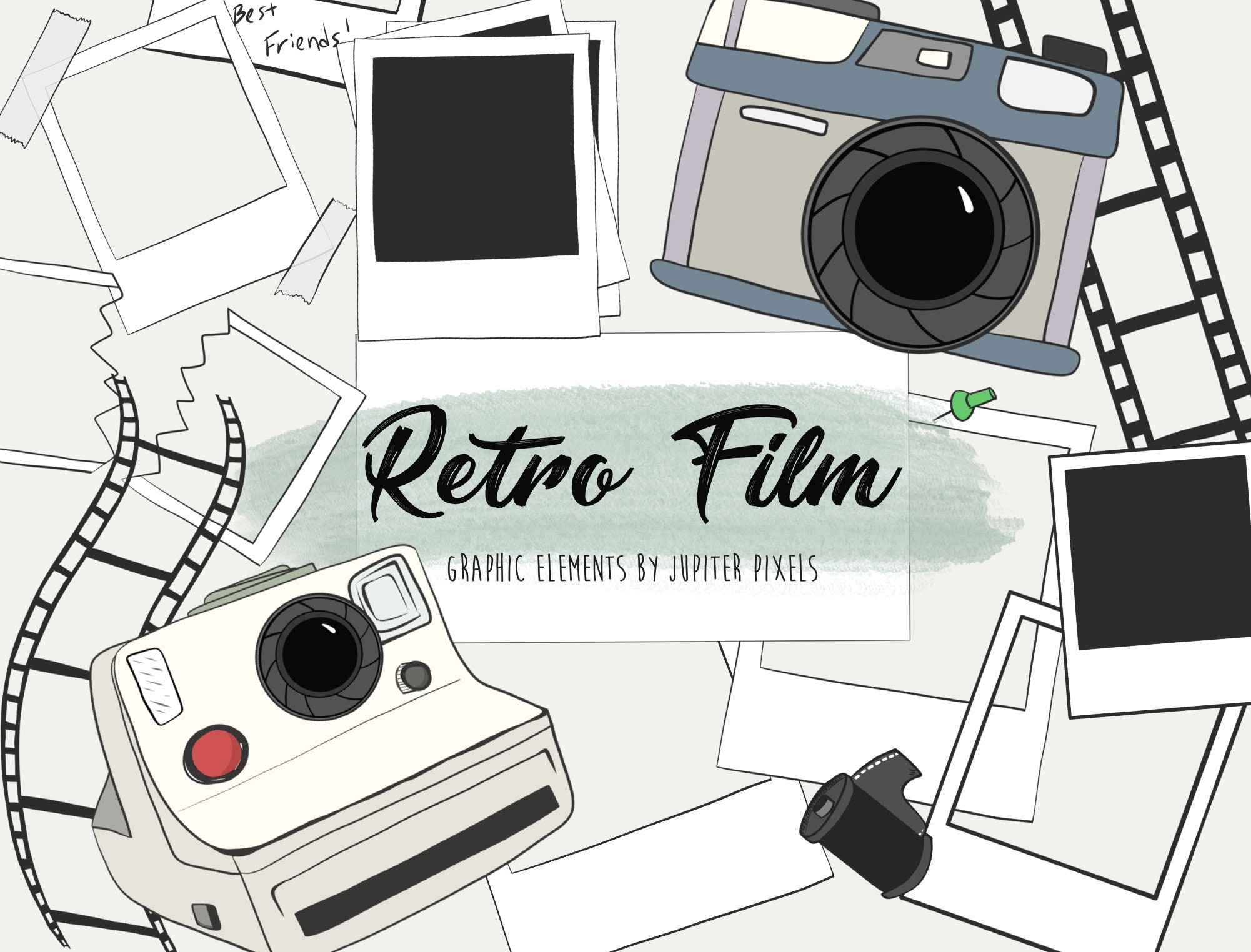 Retro Camera Film Frames Clipart / Picture Frames / Instant Download - Etsy