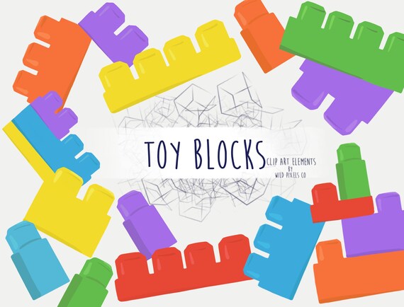 Blocks Clipart / Toy Blocks Digital Images / Graphics Instant | Etsy