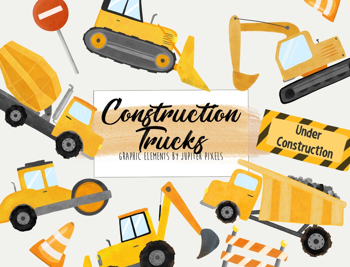 Construction Trucks Clipart / Construction Vehicles Graphic Images ...