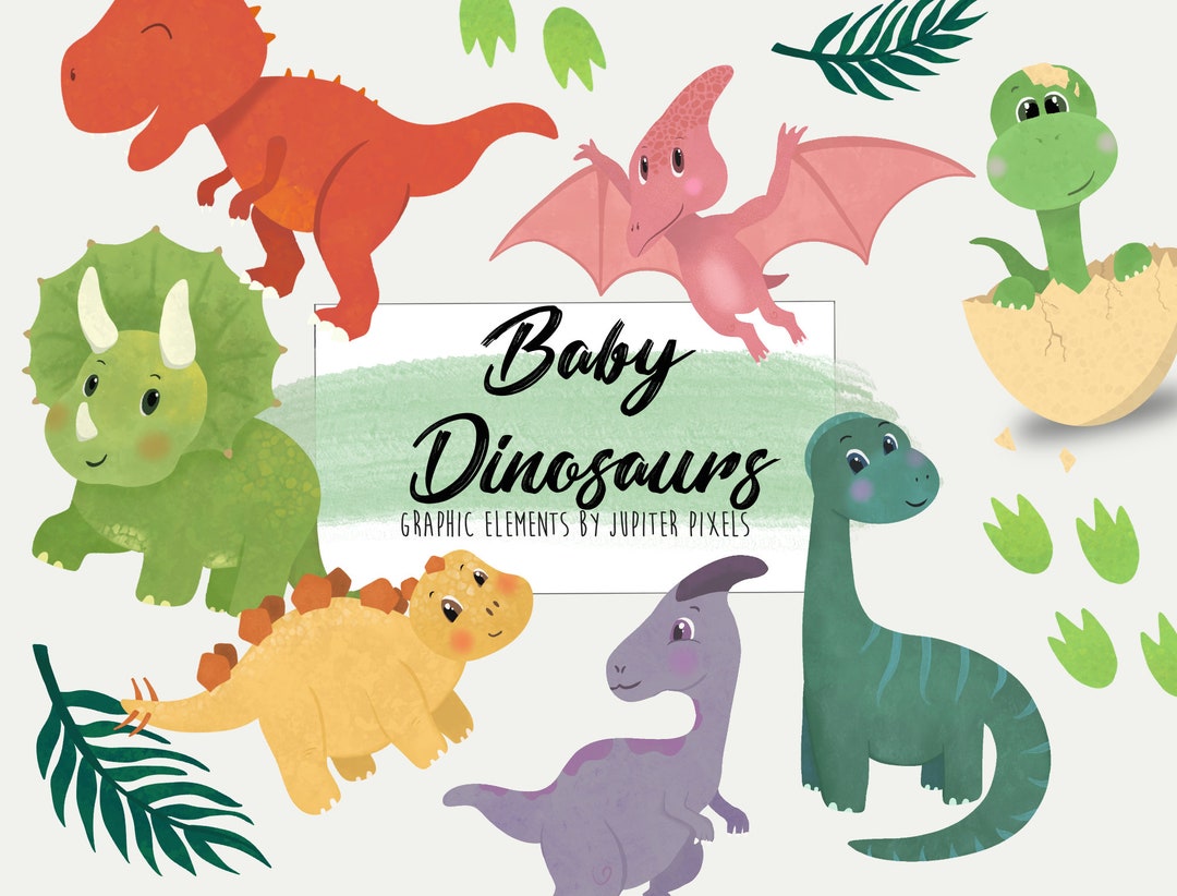 Baby Dinosaur Clipart / Prehistoric Digital Images / Instant Download ...