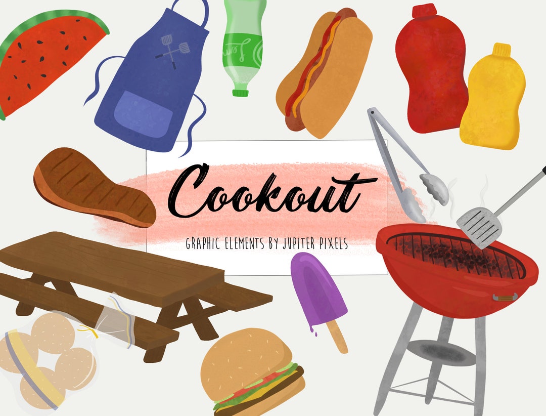 Cookout Clipart / BBQ Picnic Graphic Images / Instant Download - Etsy