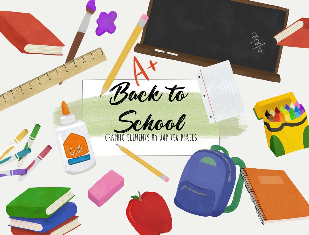School Supply Clipart / Back to School Images / Instant Download - Etsy