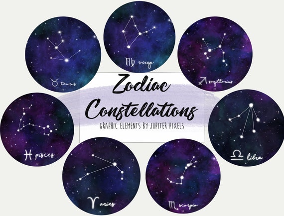 Zodiac Constellations Clipart / Galaxy Images /instant | Etsy