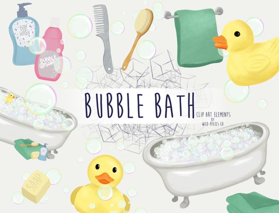 Bubble Bath Clipart / Rubber Ducky Images / Instant Download | Etsy