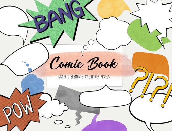 Comic Book Clipart / Speech Bubble Images / Instant Download - Etsy