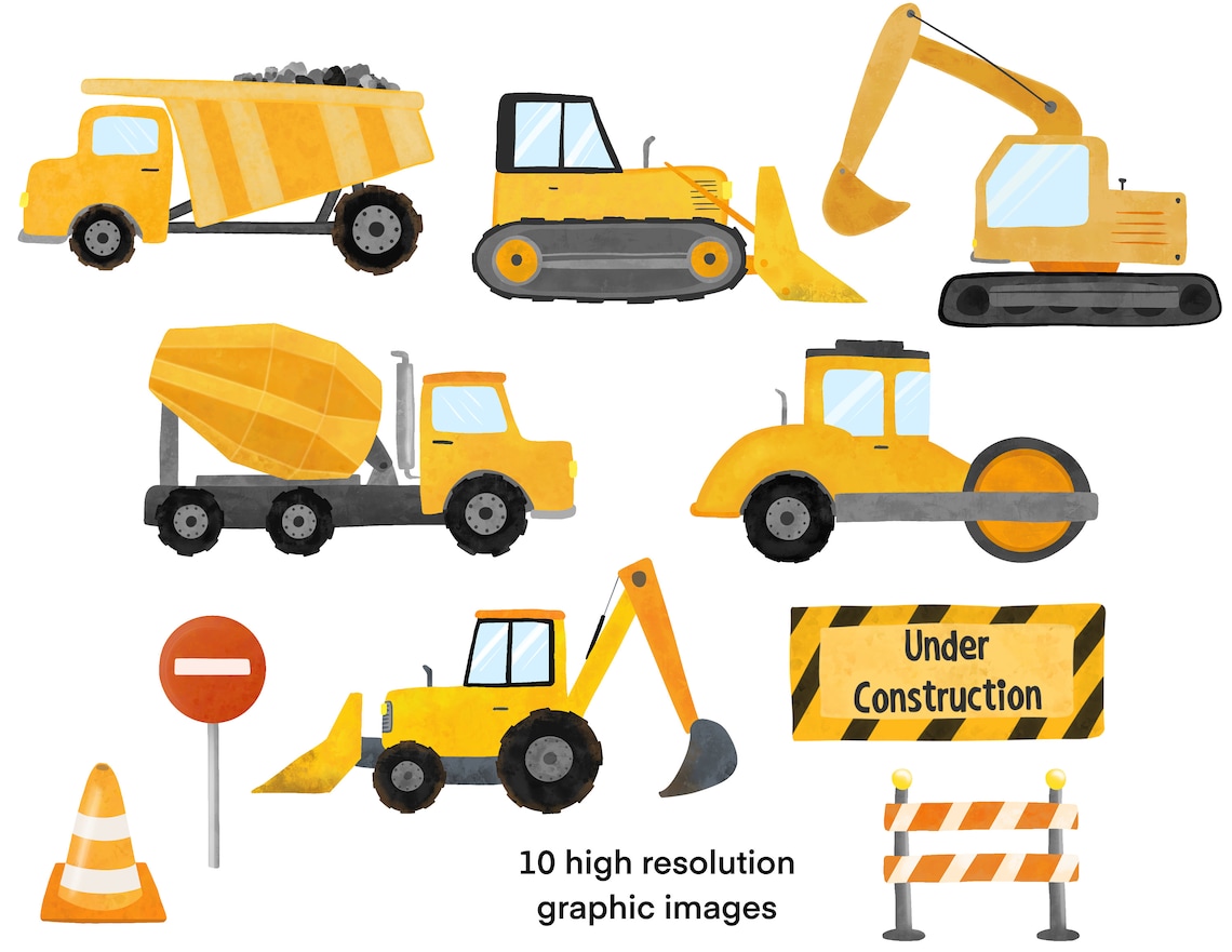 Construction Trucks Clipart / Construction Vehicles Graphic Images ...