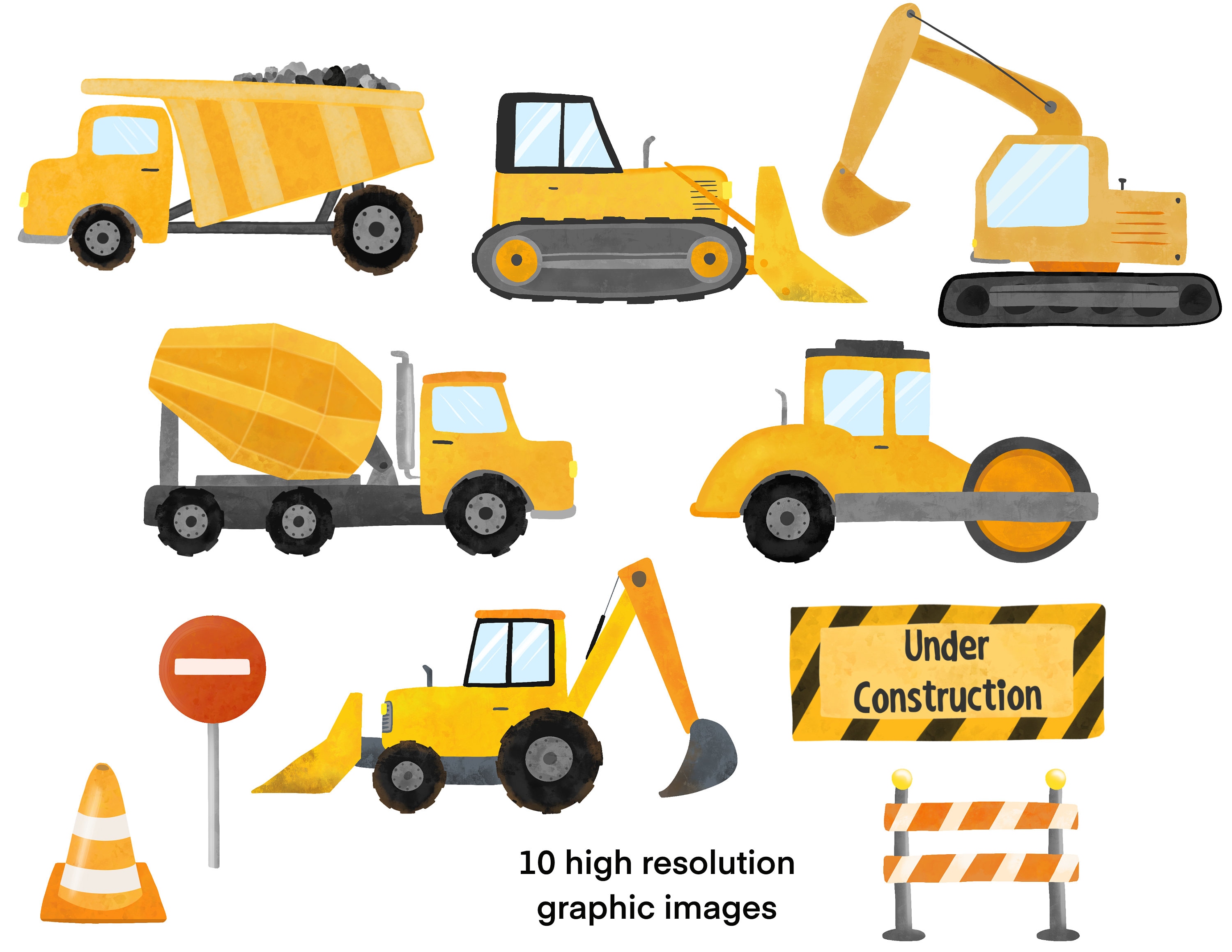 Construction Trucks Clipart / Construction Vehicles Graphic Images ...