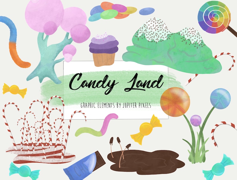 Candy Land Clipart / Candy World Graphic Images / Instant Download - Etsy