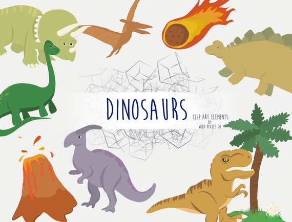 Dinosaur Clipart / Prehistoric Digital Images / Instant | Etsy