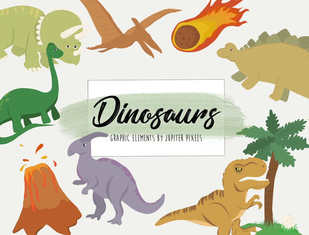 Dinosaur Clipart / Prehistoric Digital Images / Instant Download - Etsy