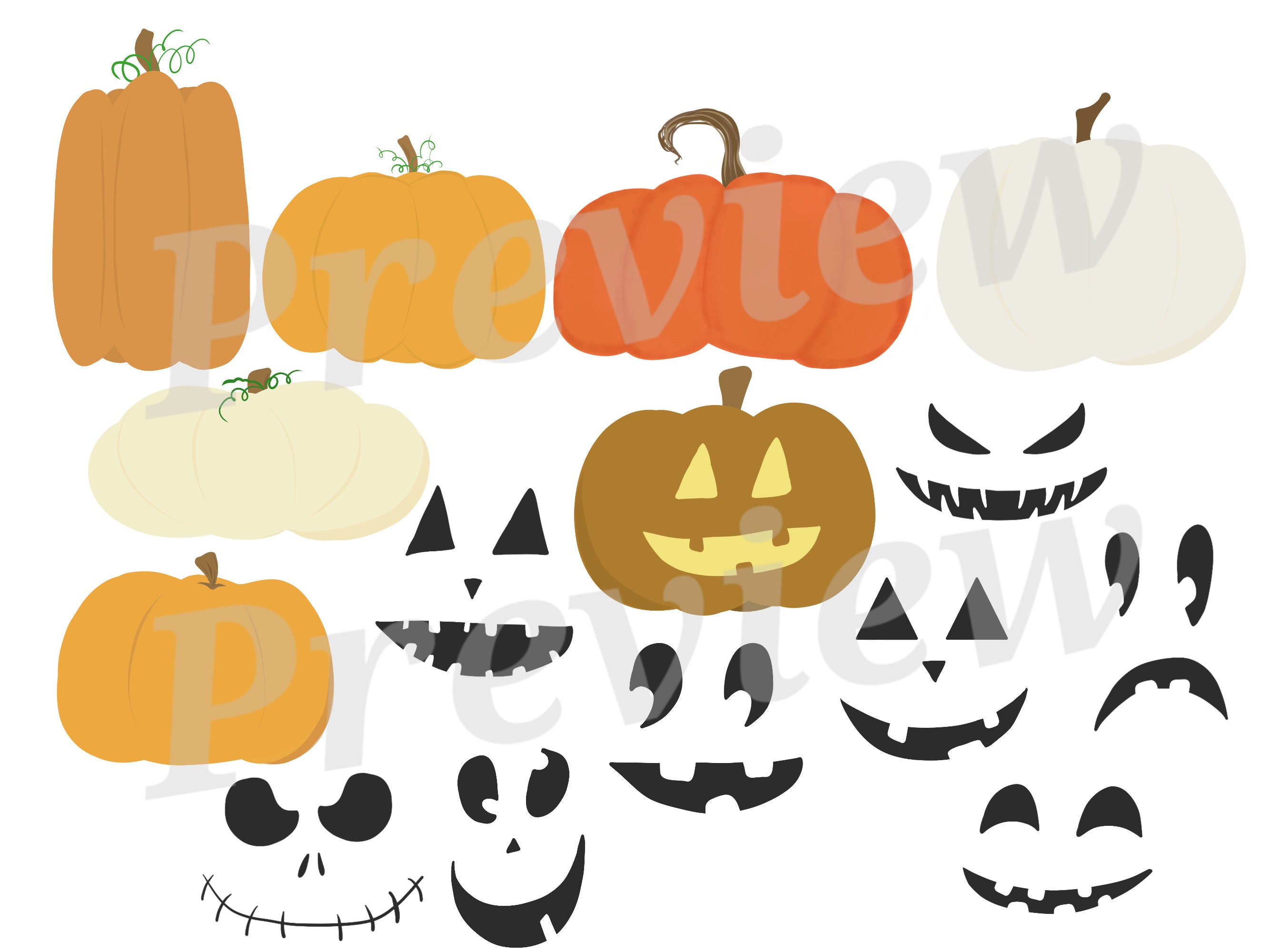 Jack-o-lanterns Clipart / Pumpkin / Halloween Images / Instant - Etsy