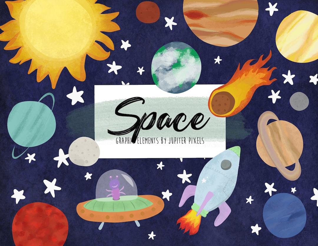 Space Clipart Set / Planets Digital Images / Instant Download - Etsy
