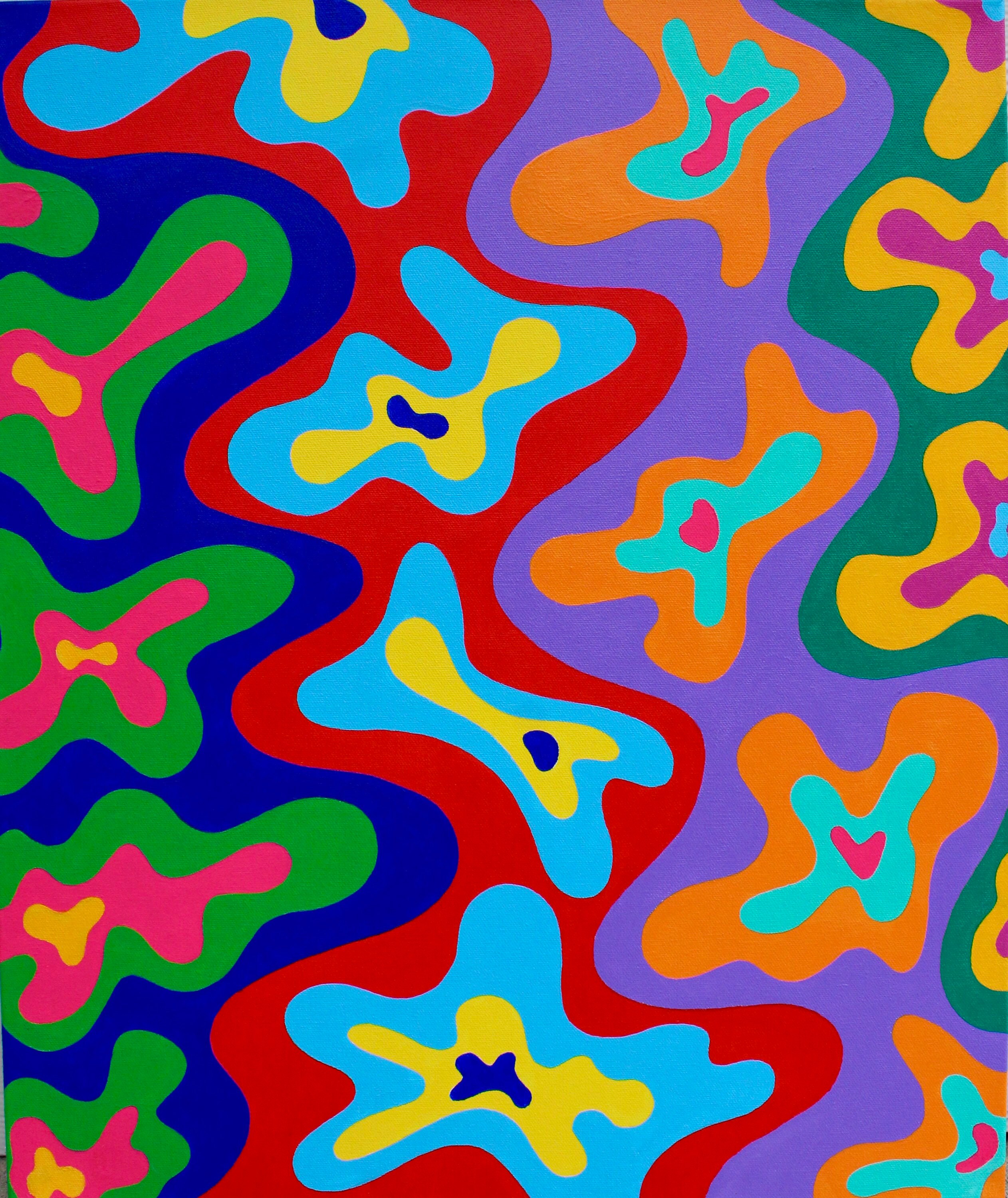 Squiggle 18x24 abstract original acrylic painting on canvas | Etsy